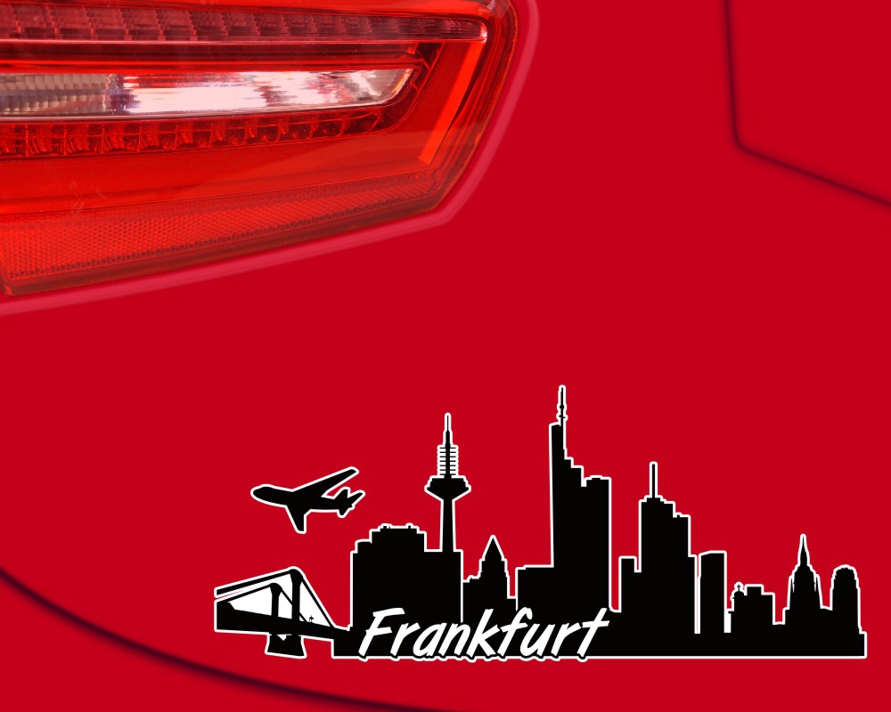Frankfurt Skyline Aufkleber Sticker Autoaufkleber City Gedruckt | plot4u