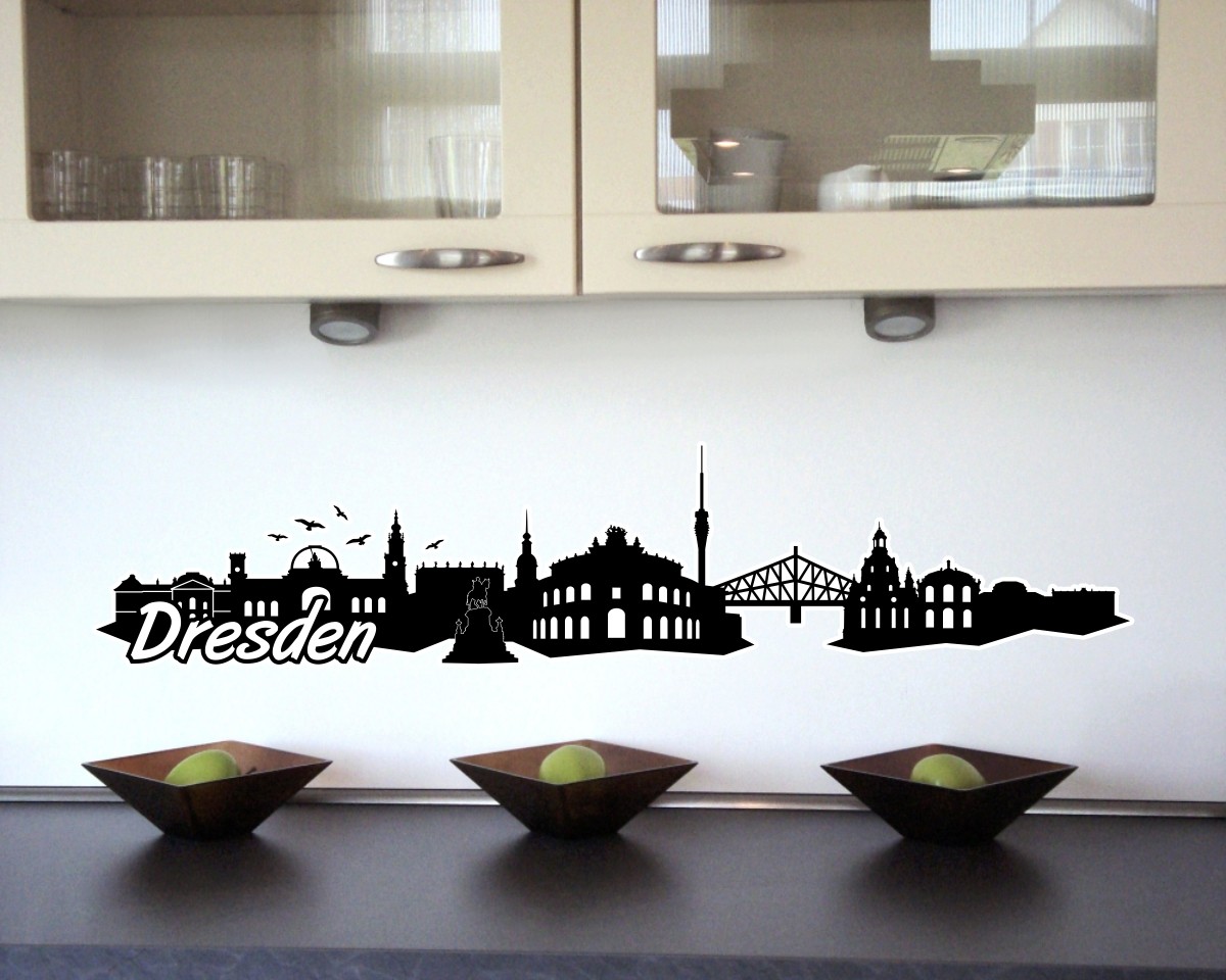 Dresden Skyline Wandtattoo Sticker Aufkleber Wandaufkleber City ...