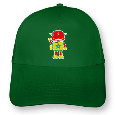 Kinder Kappe Grüner Roboter Mütze Cap Kindermütze Kids Kinderkappe | plot4u