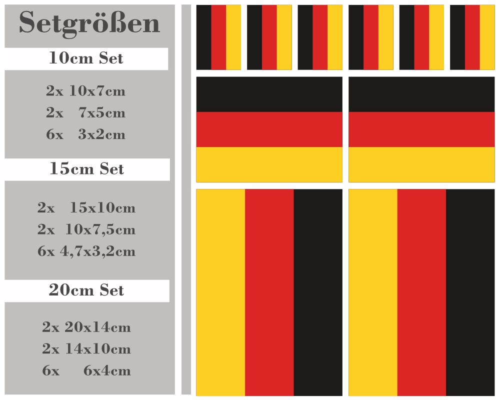 Aufkleber Set Autoaufkleber 10 Flaggen Set Sticker | plot4u